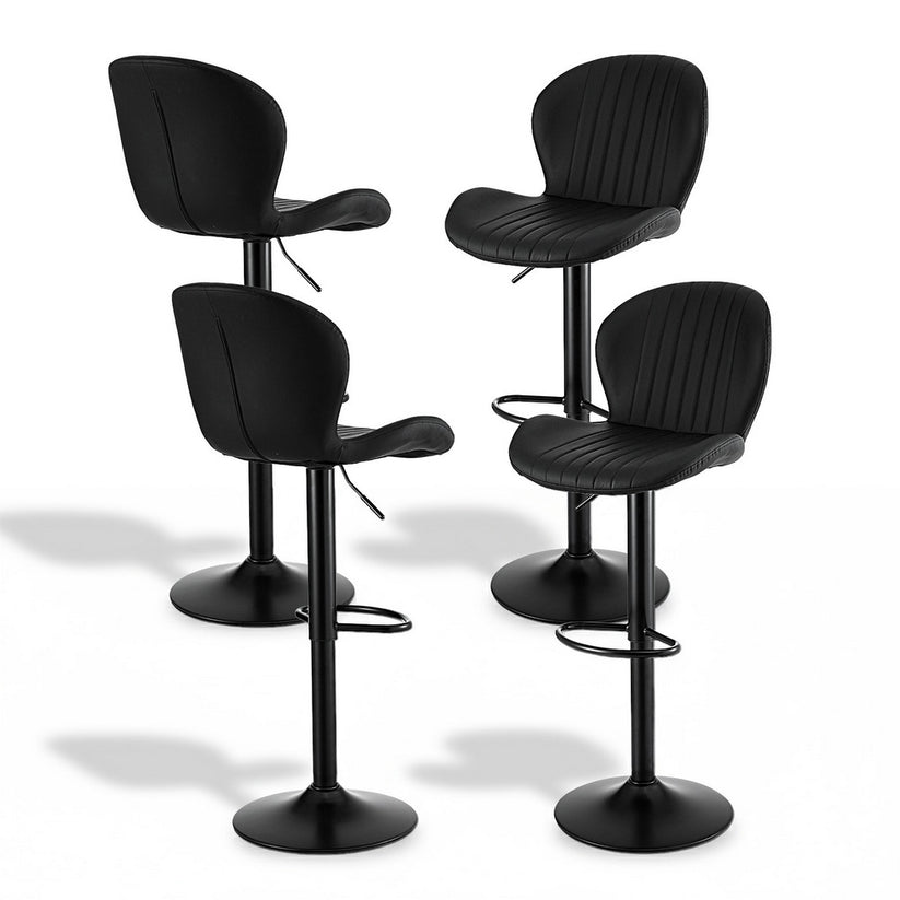 Artiss 4x Bar Stools Kitchen Swivel Gas Lift Counter Chair Shell Leath ...
