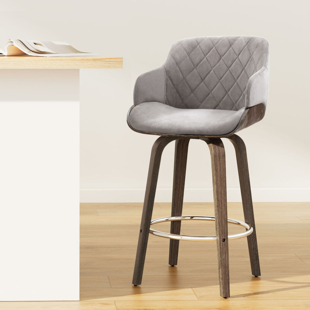 Artiss Bar Stools Swivel Velvet Padded Wooden – Oz Goods Depot