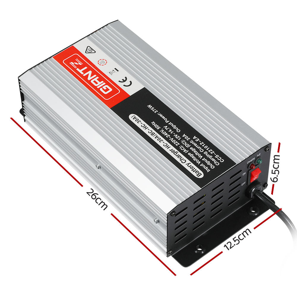 Giantz 12V 30A Car Battery Charger 30Amp ATV 4WD Boat Caravan – Oz ...