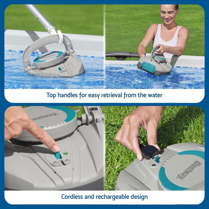 Bestway Robotic Pool Cleaner Cordless Automatic Robot Clean Swimming P ...