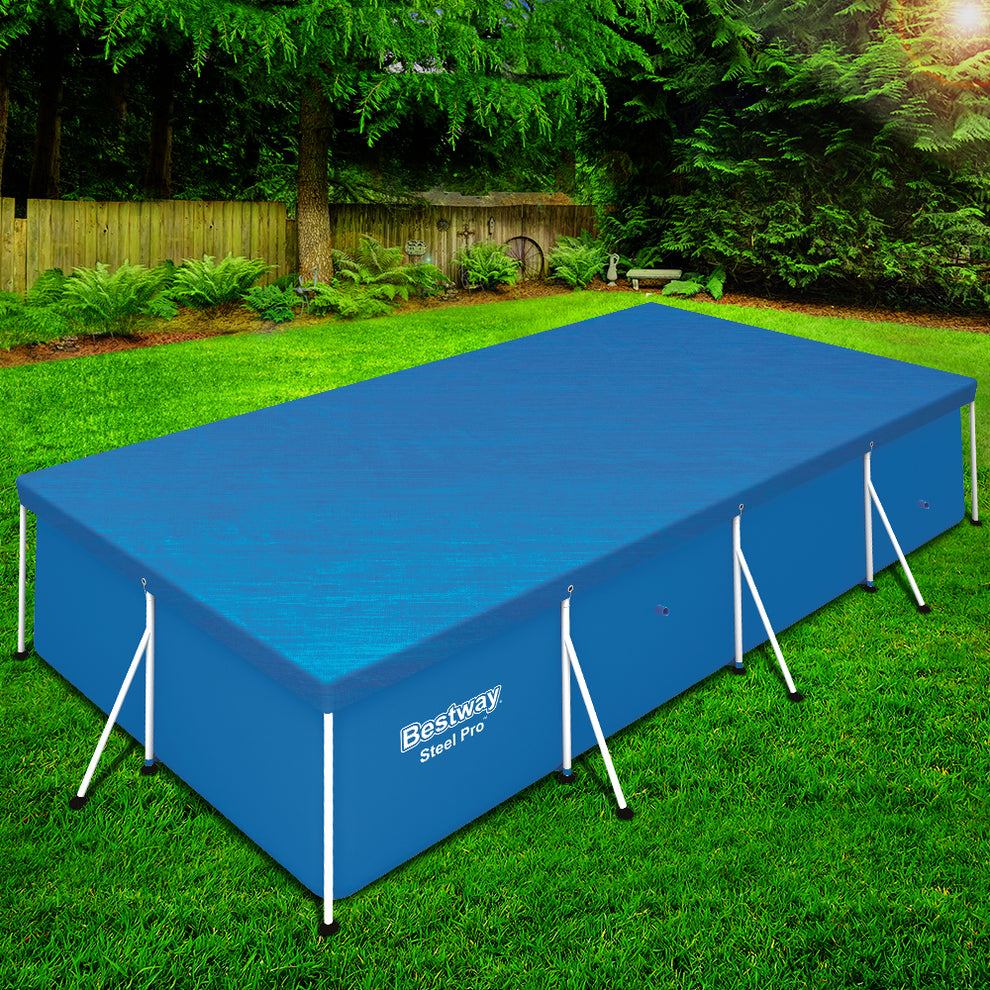 Bestway 58017 Pool Cover Fits 4x2.11m Above Ground Swimming Pool PE Bl ...