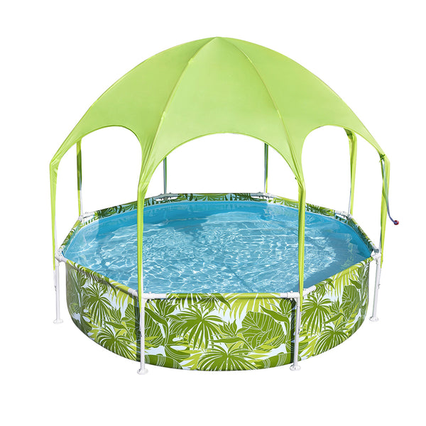 Bestway Kids Pool 244x51cm Steel Frame Swimming Play Pools Canopy 1688 ...