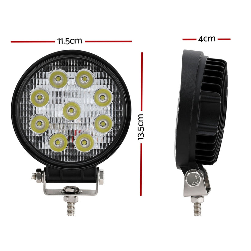 Giantz Pair LED Driving Lights 4.5 Inch Flood Spot Lights Car Truck SU ...