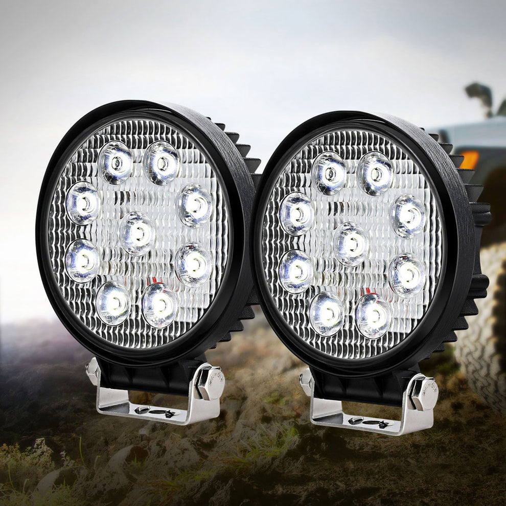 Giantz Pair LED Driving Lights 4.5 Inch Flood Spot Lights Car Truck SU ...