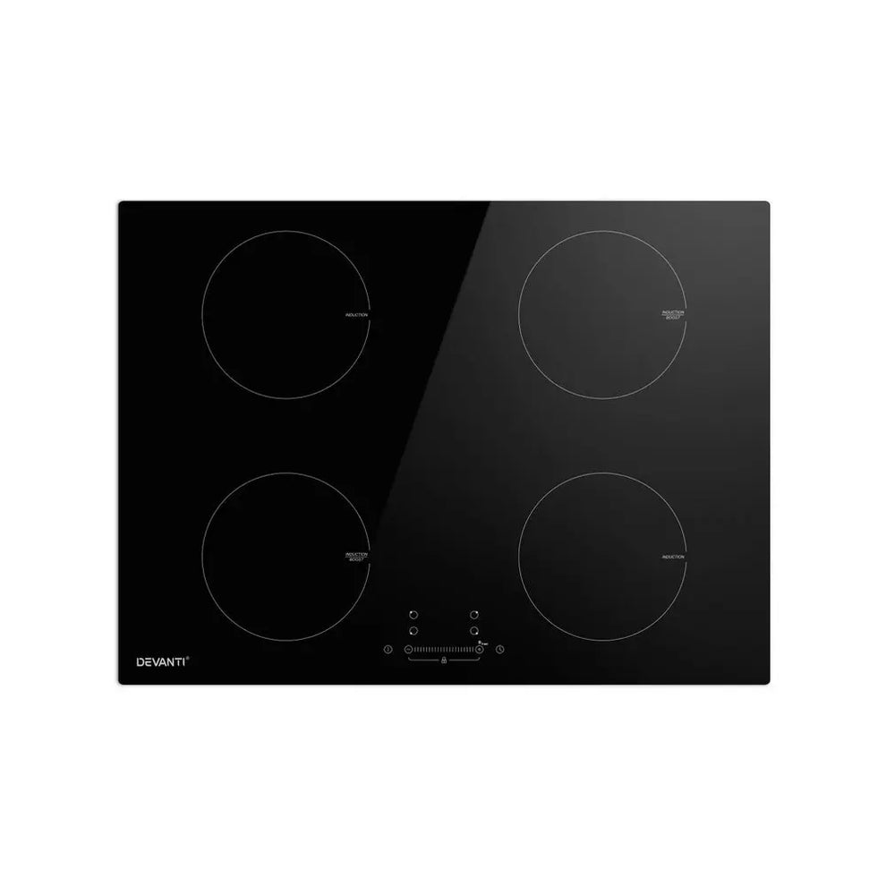 Devanti Electric Induction Cooktop 70cm Ceramic 4 Zones Stove Cook Top ...