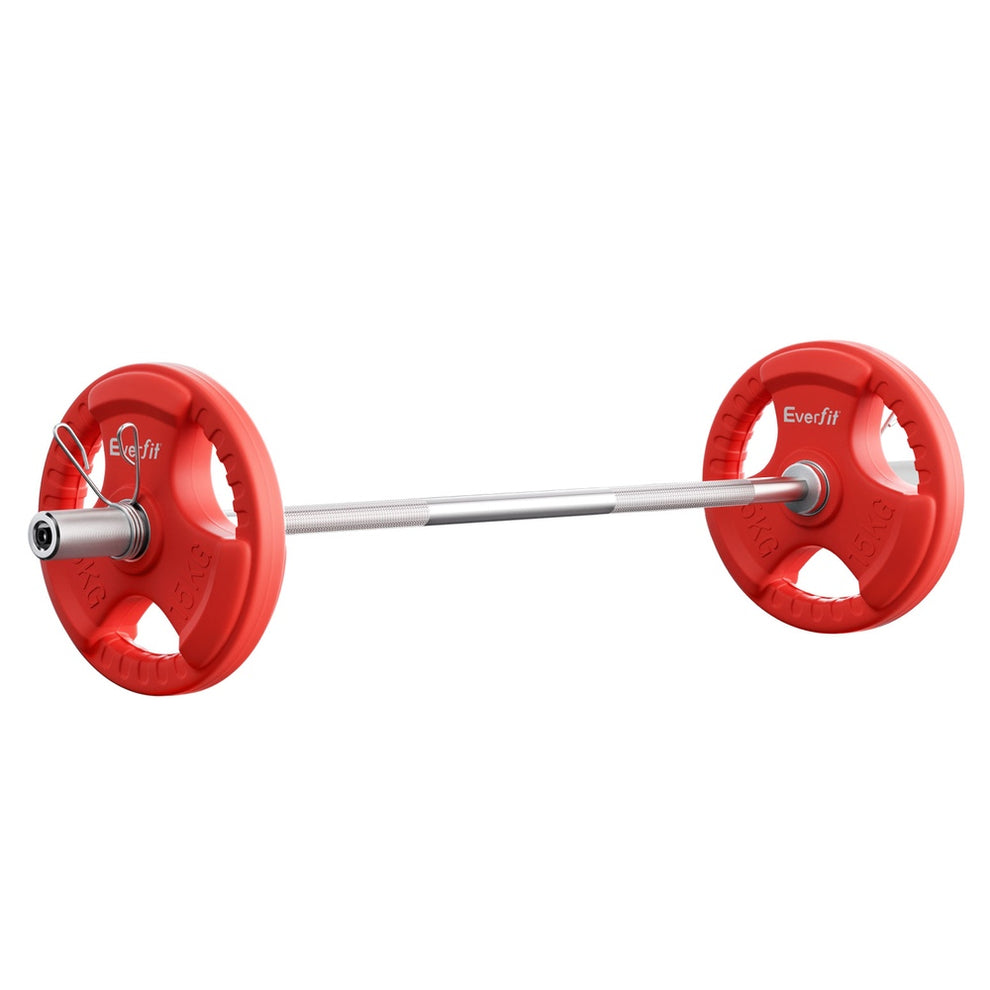 Everfit Barbells Set 36kg 120cm Dumbbell Barbell Plate Weight Lifting ...