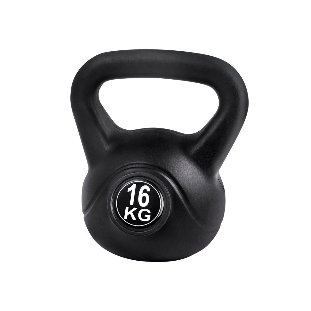 Everfit 16kg Kettlebell Set Weight Lifting Bench Dumbbells Kettle Bell ...