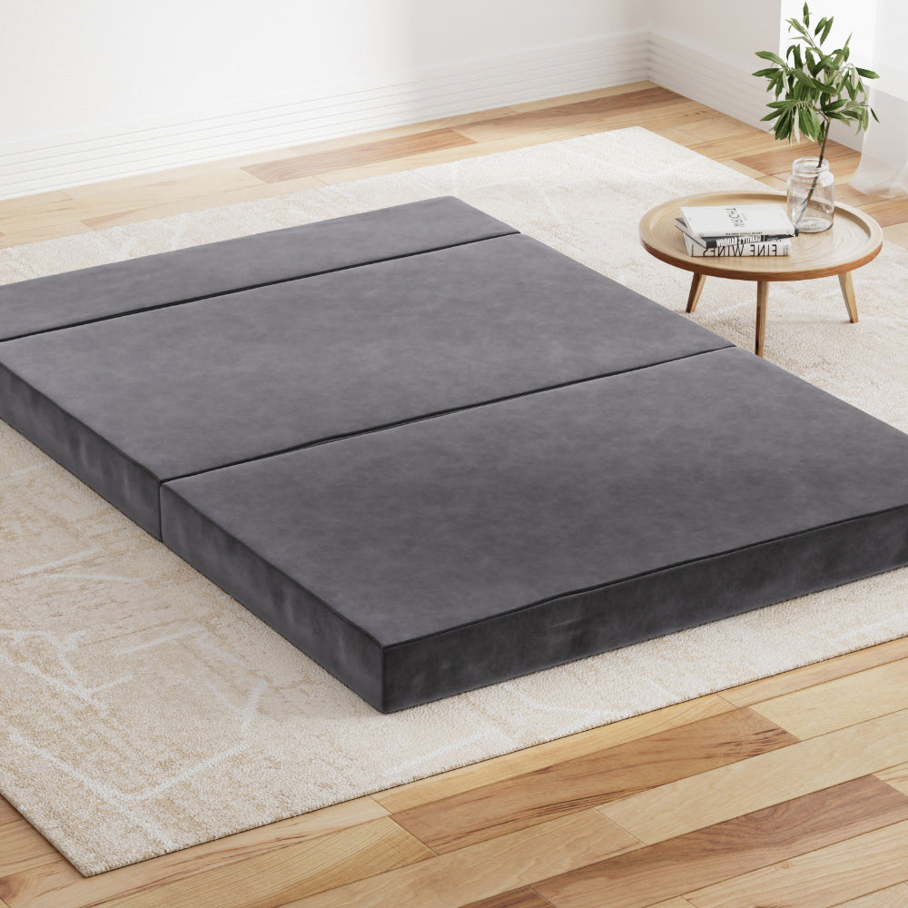 Giselle Bedding Foldable Mattress Folding Foam Bed Mat Double Grey ...