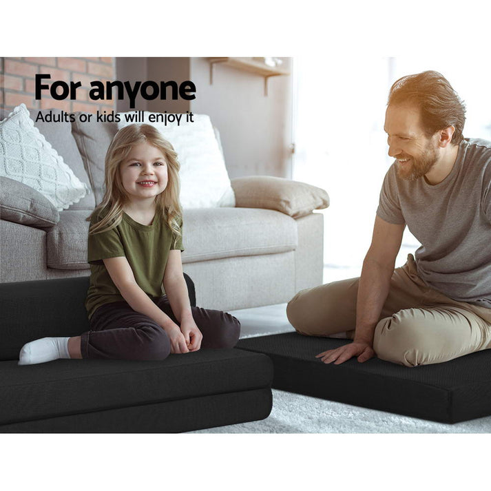 Giselle Bedding Foldable Mattress Folding Foam Bed Mat Double Black ...