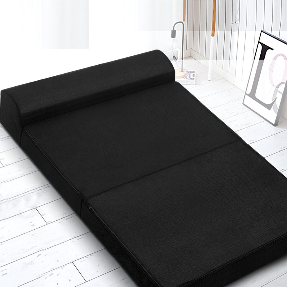 Giselle Bedding Foldable Mattress Folding Foam Bed Mat Double Black ...