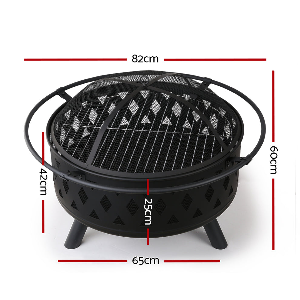 Grillz Fire Pit BBQ Grill 82cm – Oz Goods Depot