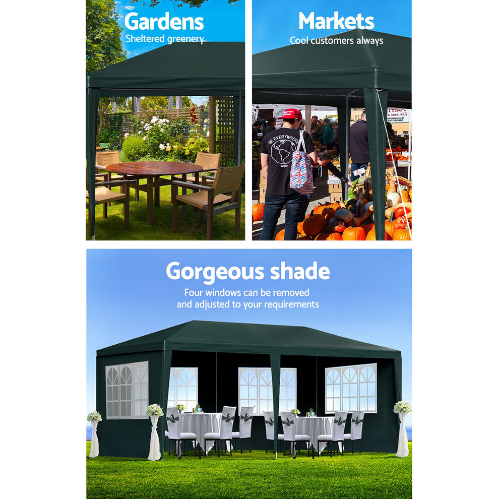 Instahut Gazebo 3x6m Marquee Wedding Party Tent Outdoor Camping Side W ...