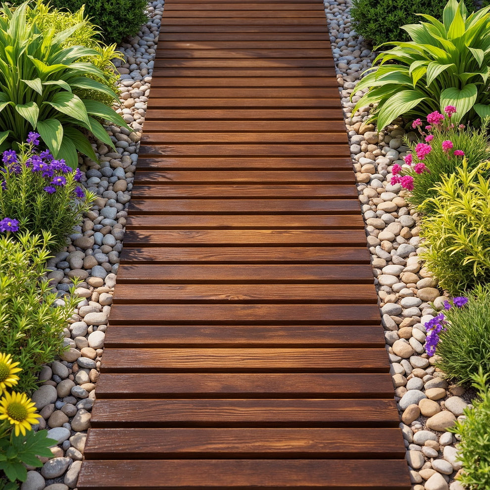 Gardeon 8FT Wooden Garden Pathway Roll-Out Straight Walkway Outdoor Ba ...