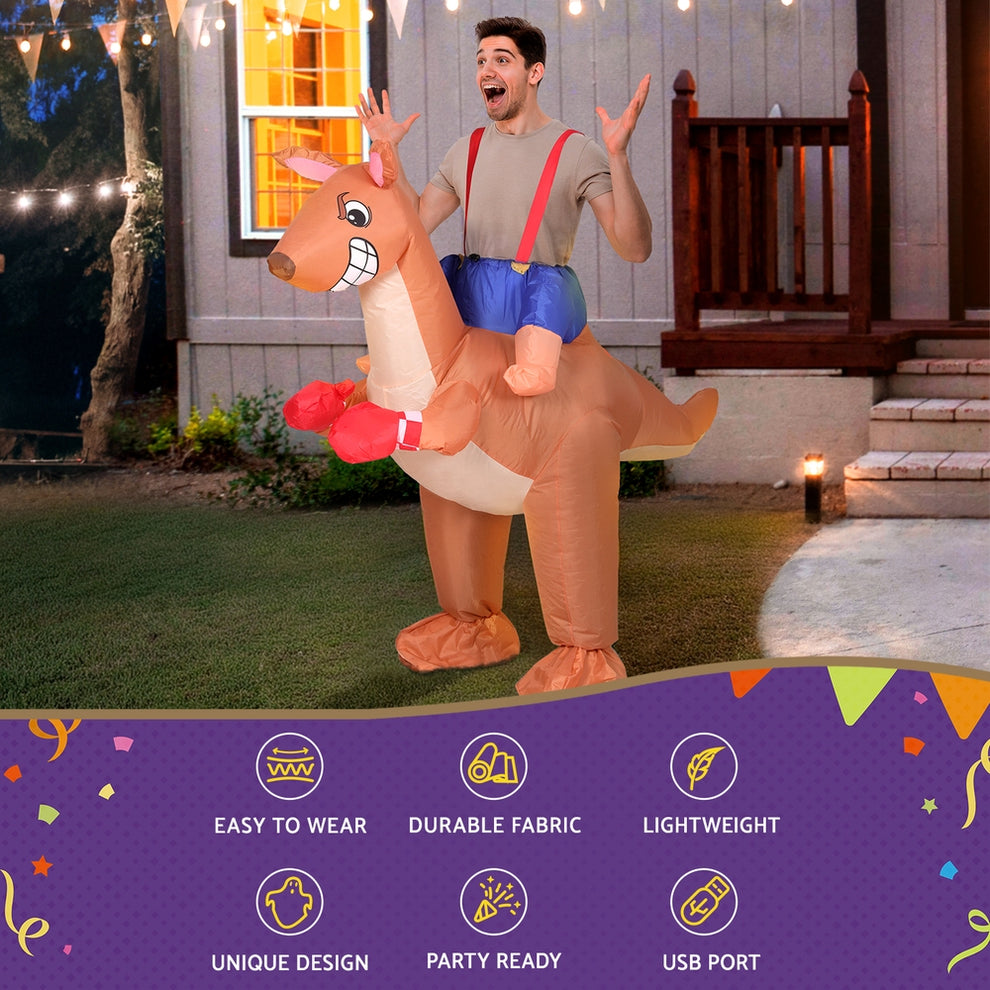 Inflatable Kangaroo Costume Adult Suit Blow Up Party Fancy Dress Hallo ...
