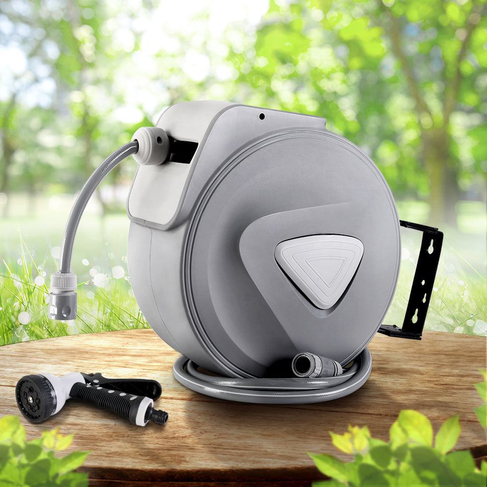 Water Hose Reel 10M Retractable Auto Rewind Garden Spray Gun - Oz – Oz ...