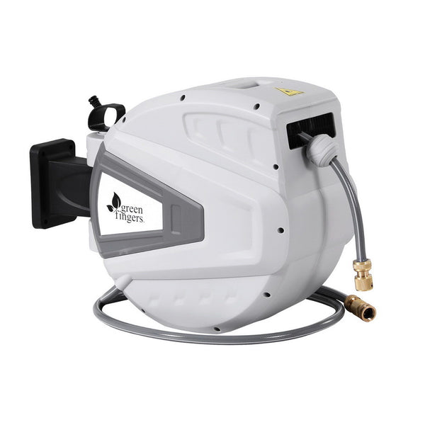Green Fingers 30M Water Hose Reel Retractable Auto Rewind Wall Mount G ...