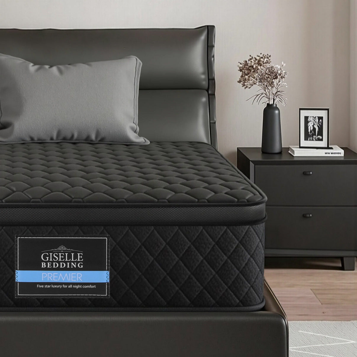 Giselle Bedding King Single Mattress 34cm Euro Top with 5-Zone Pocket ...