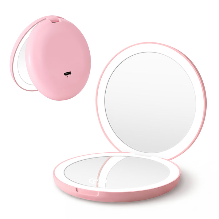 Embellir LED Compact Mirror Lighted Travel Makeup Mirror Pocket-Sized ...