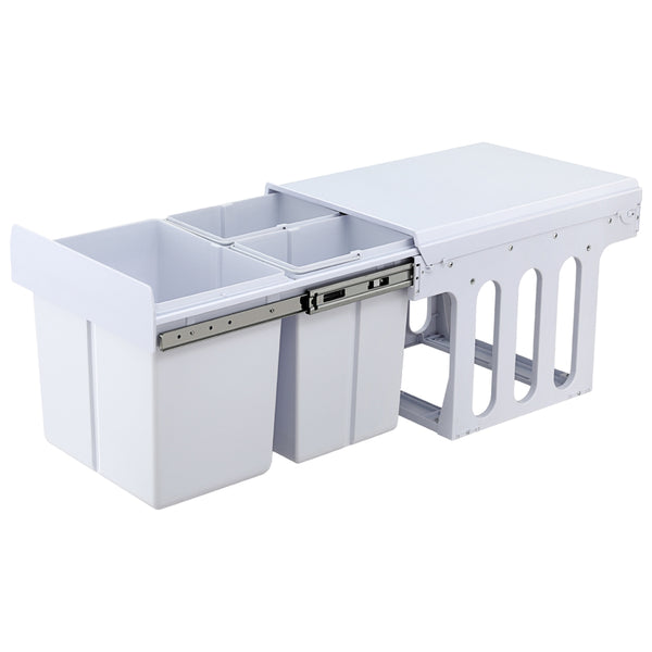 Cefito Pull Out Bin Kitchen Triple Slide Garbage Rubbish Bins Basket W ...