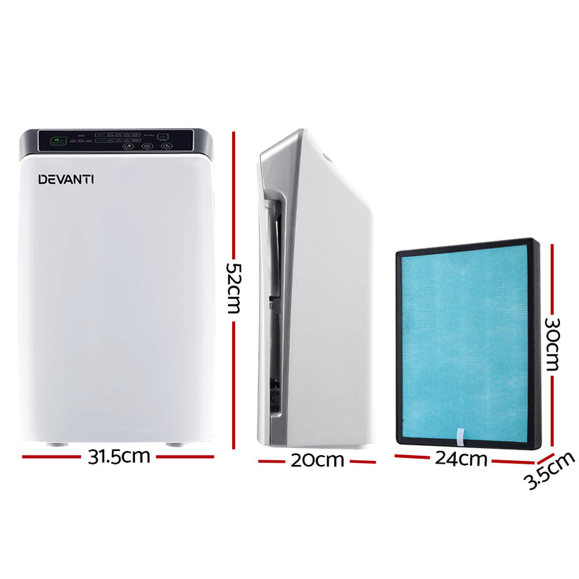 Devanti Air Purifier 4 Stage HEPA w/Replacement Filter – Oz Goods Depot
