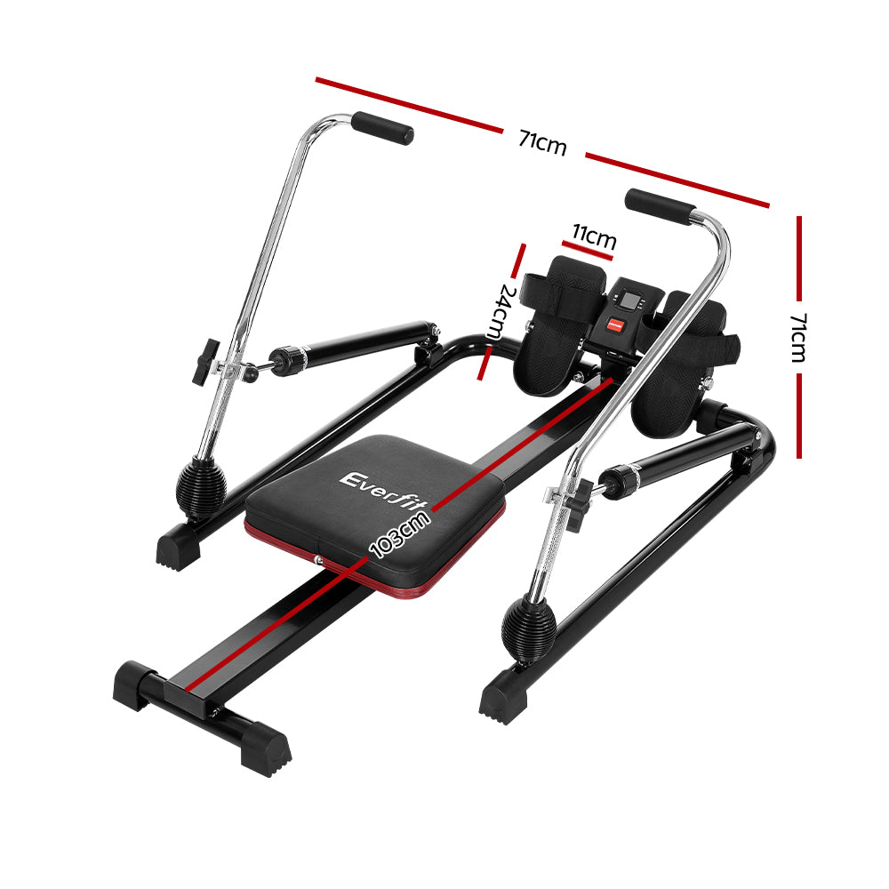 Everfit Rowing Machine 12 Levels Hydraulic Rower Fitness Gym Home – Oz ...