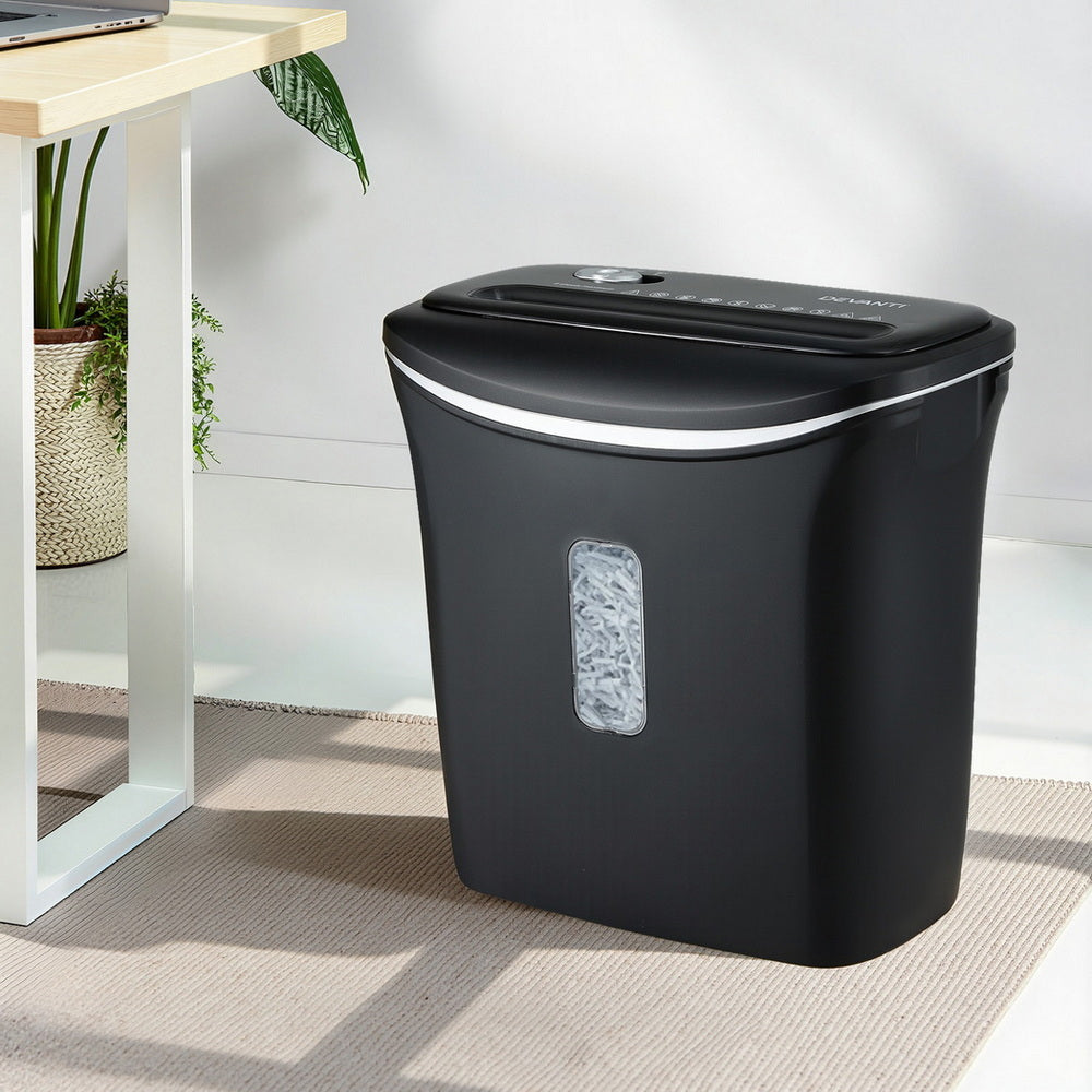 Devanti 12L Cross-Cut Shredder 8-Sheet Paper Home Office Credit Card ...