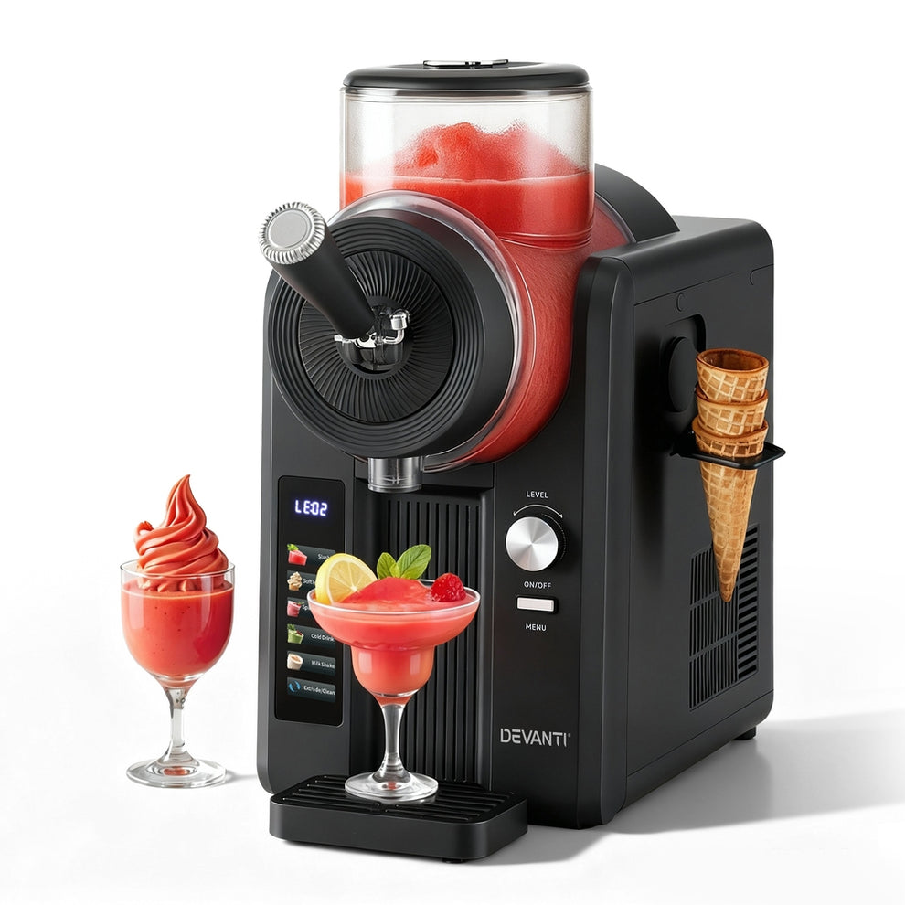 Devanti 2L Slushie Machine Ice Cream Maker Frozen Smoothies Milkshakes ...