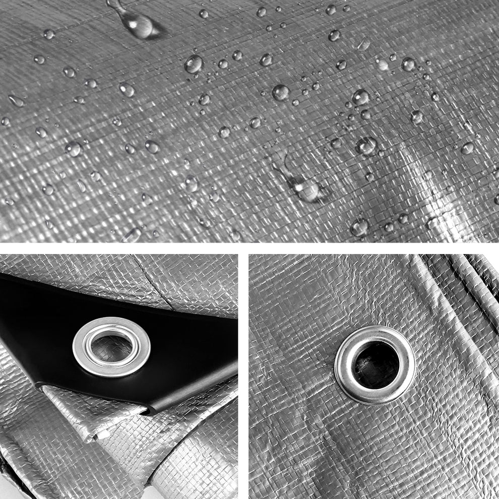 Instahut Tarp Tarpaulin 3x4.5m Canvas Camping Heavy Duty Sun Cover ...