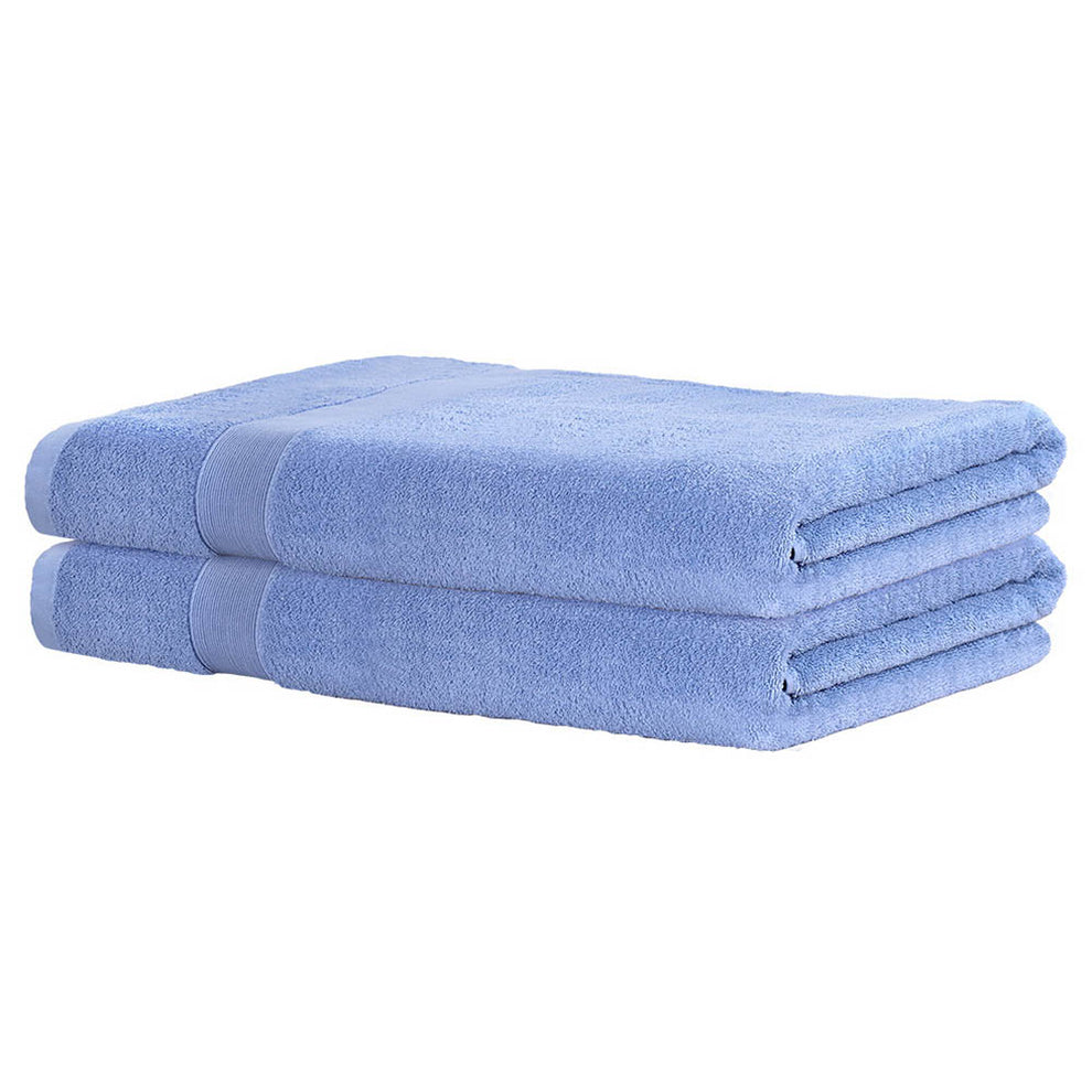 2 Pack Bath Sheets Set Cotton Extra Large Towel Blue - Oz Goods Depot