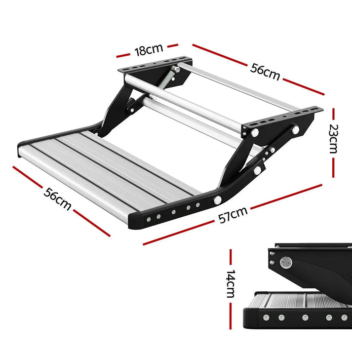 Weisshorn Caravan Step Pull Out Step Single Aluminium 200KG - Oz Goods ...