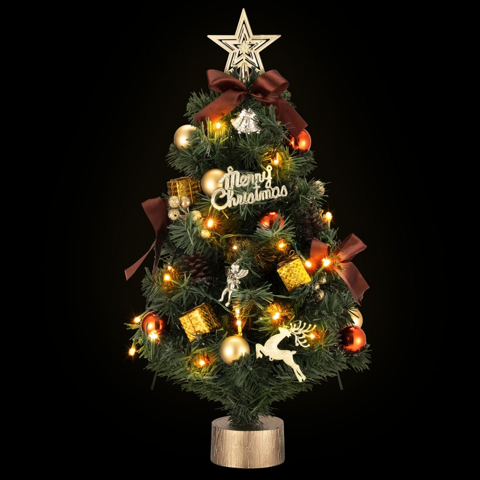 Jingle Jollys Tabletop Christmas Tree 60CM LED Xmas Tree Tree Topper O ...