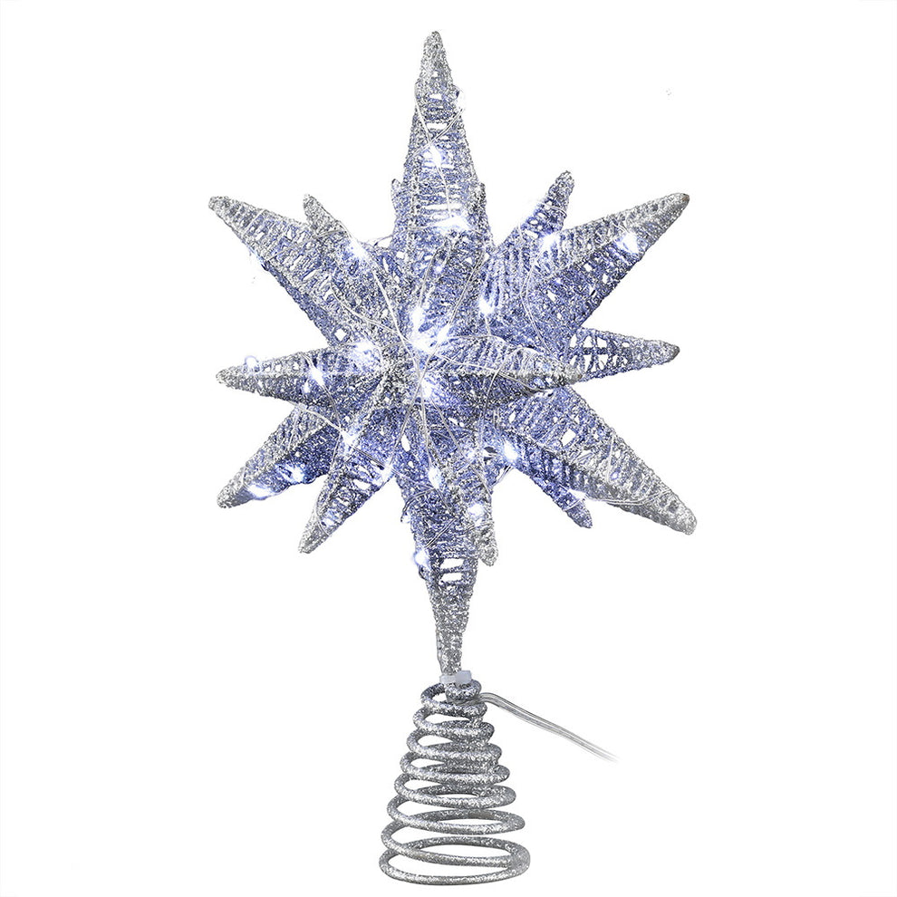 Jingle Jollys 3D Christmas Tree Topper Star LED Decorations Xmas Party ...