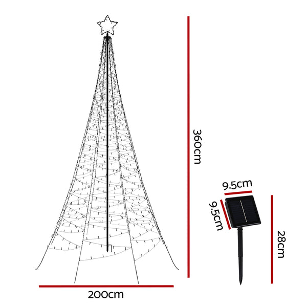 3.6M Christmas Tree 800 LED Solar Net Lights Jingle Jollys – Oz Goods Depot