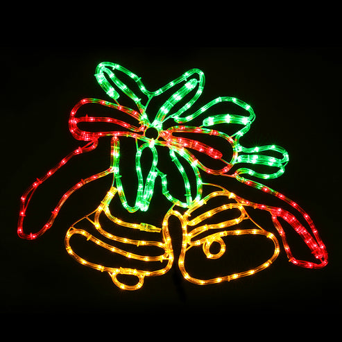 0.76M Christmas Lights 216 LED Bell Motif Light Decorations Jingle Jol ...