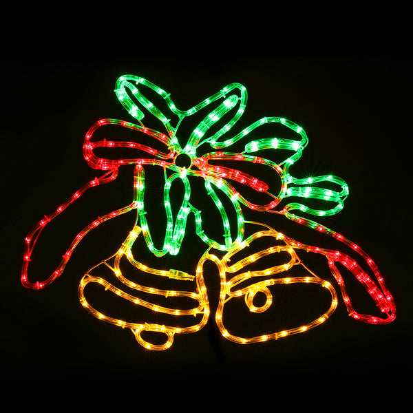 0.76M Christmas Lights 216 LED Bell Motif Light Decorations Jingle Jol ...